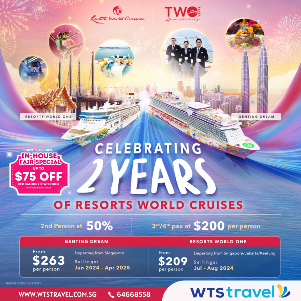 Celebrate Resorts World Cruises' 2nd Anniversary with us and snag these jaw-dropping deals on ...